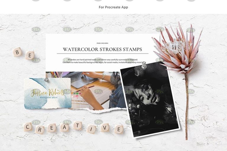 Free download 457 Watercolor Stamp Procreate brushes - Procreate brushes