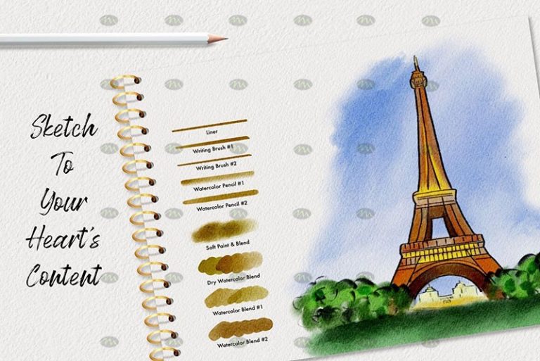 Free download Outdoor Travel Watercolor Sketch Procreate Brushes ...