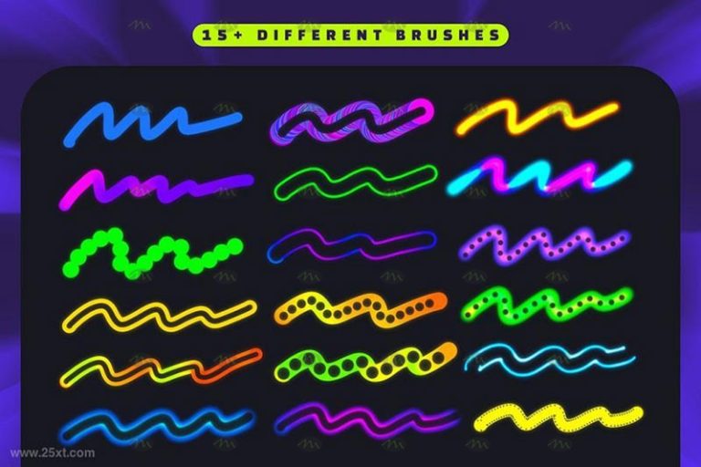 Free download Neon effect art text Procreate brushes - Procreate brushes