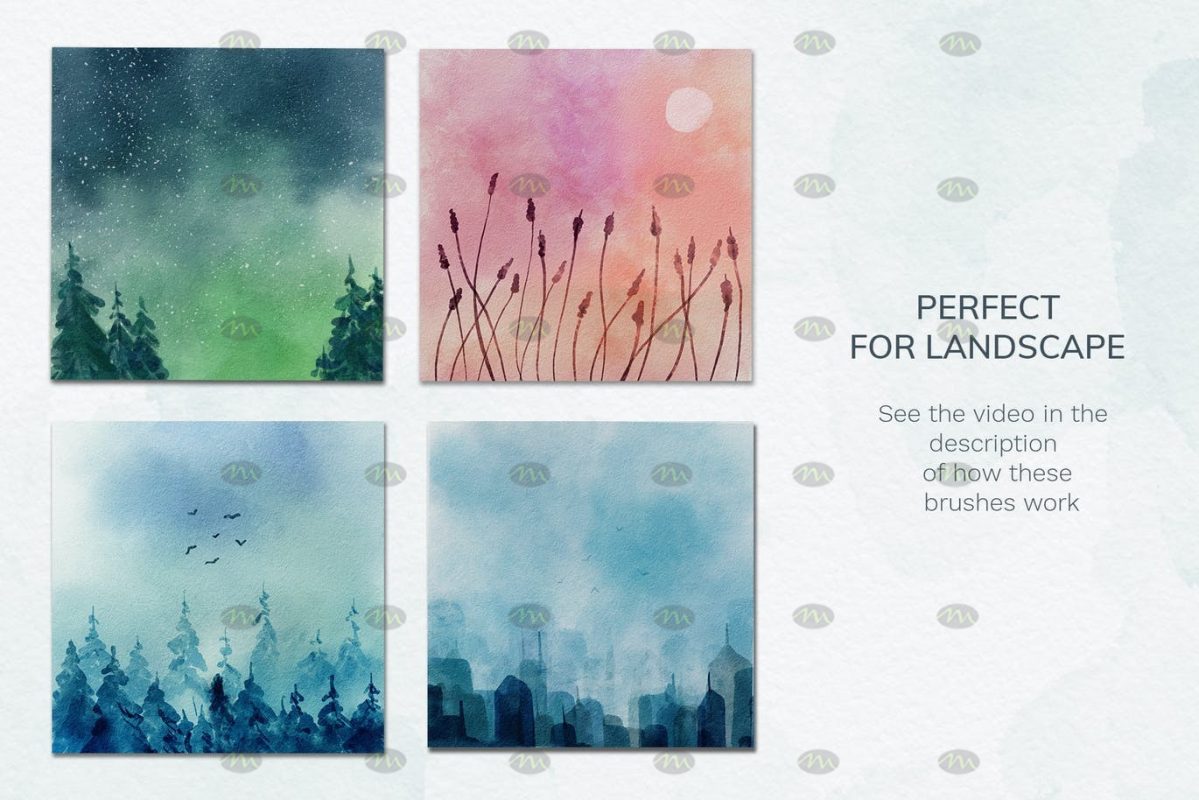 Free download Procreate watercolor brushes with super realistic natural ...