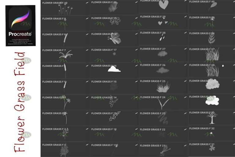 Free download Procreate Flower Doodle Stamp Brushes - Procreate brushes