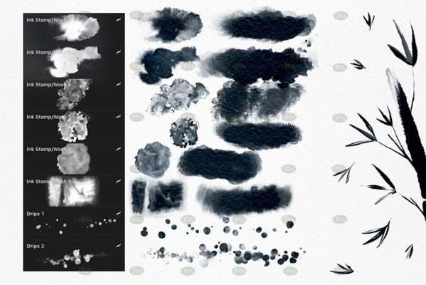 Free download 60+ Chinese-style Ink Painting Procreate Brushes ...