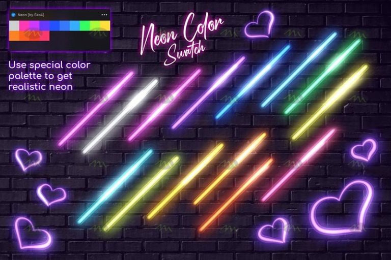 Free download 30 neon effect Procreate brushes - Procreate brushes