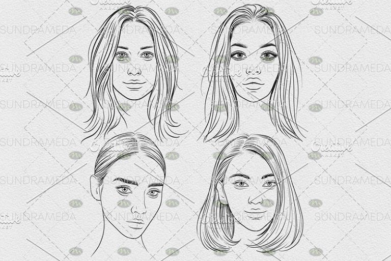 Free download 10 female portrait line Procreate brushes - Procreate brushes