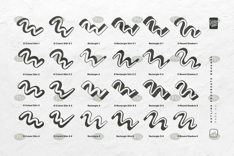 Free download 120 three-dimensional outline effect Procreate font ...