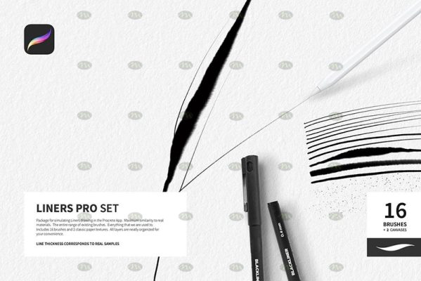 Free Download 16 Professional Outline Brushes Procreate Brushes