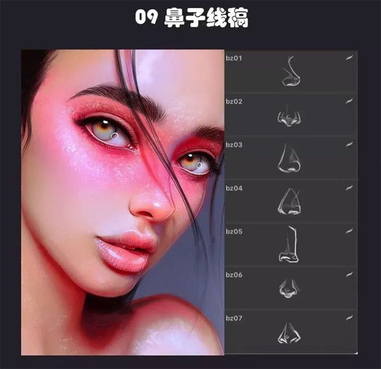 13 sets of portrait auxiliary line Procreate brushes Free download ...