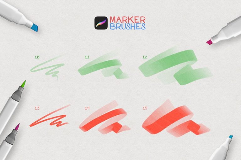15 Marker Effect Procreate Board Writing Brushes Free download ...
