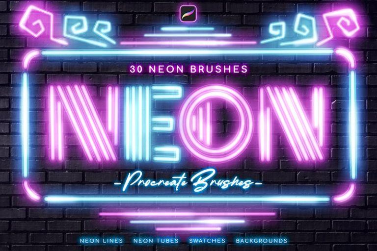 30 Neon Procreate Brushes Free download - Procreate brushes