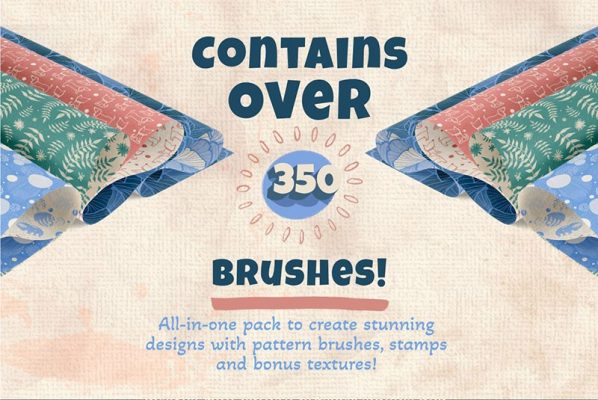 350+ Hand-Drawn Geometric Floral Patterns Procreate Brush Set Free ...