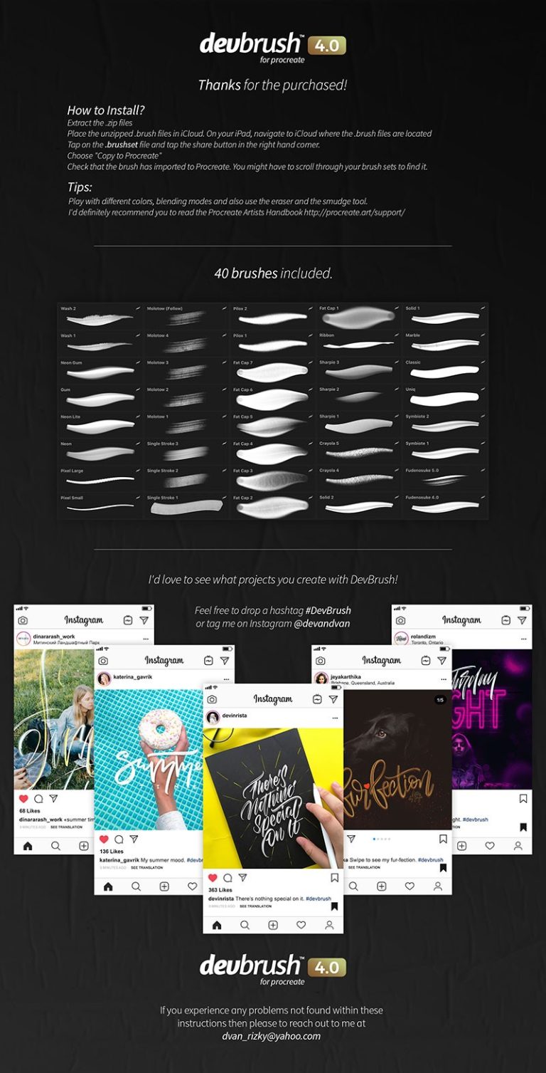 150+ Essential Procreate Brushes for Type Designers Free download ...