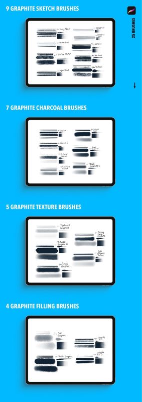 25 Graphite Sketch Effect Procreate Brushes Free download - Procreate brushes