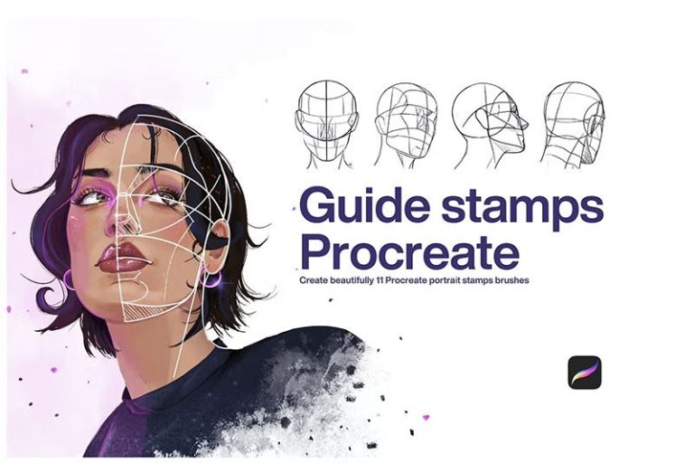 Multi-view Portrait Auxiliary Line Procreate Brush Free download ...
