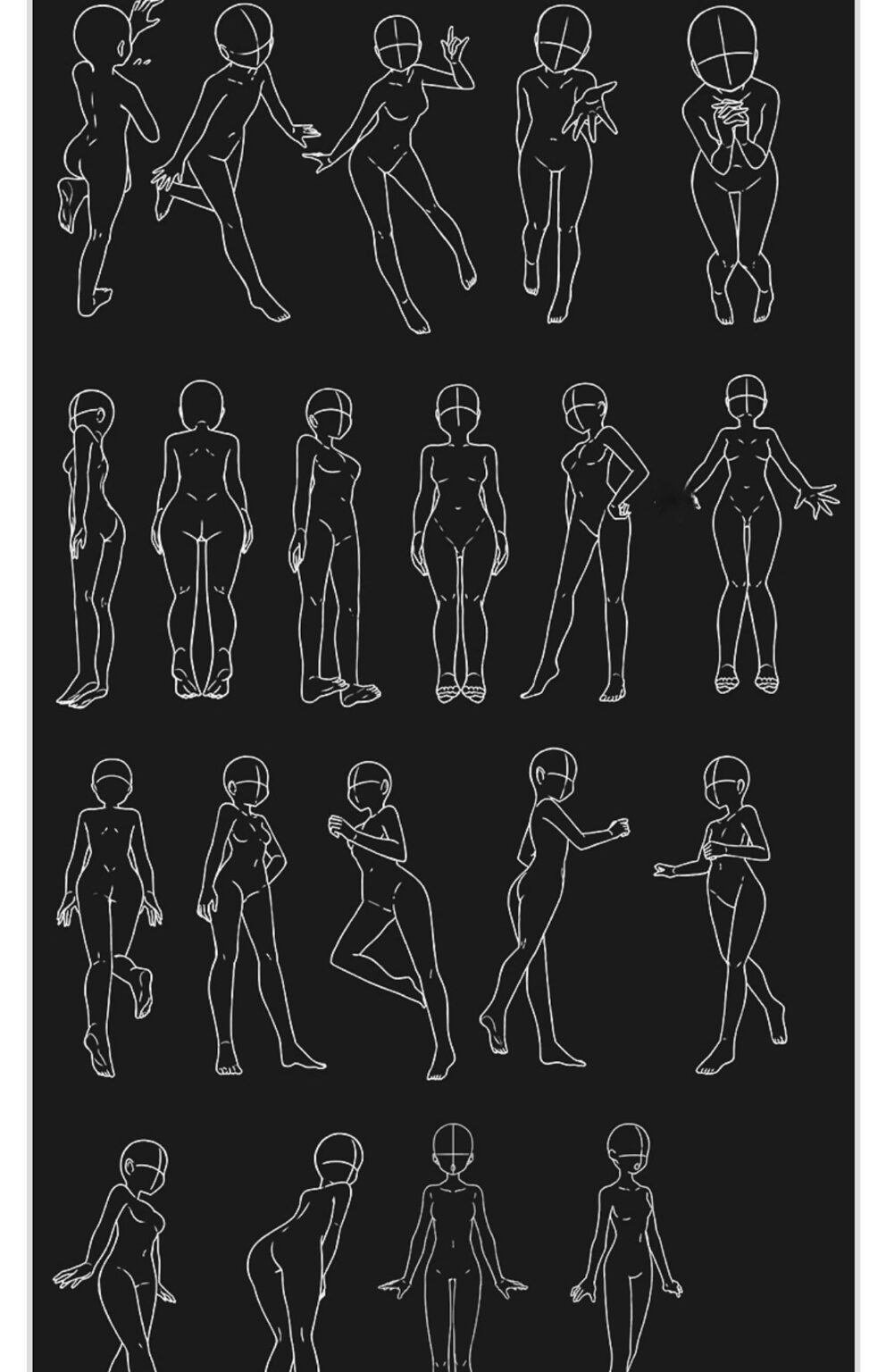 procreate brushes Japanese anime girl cartoon limbs human body line ...