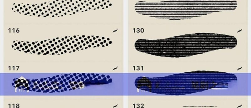 procreate dot brushes halftone style particles photoshop painting black ...