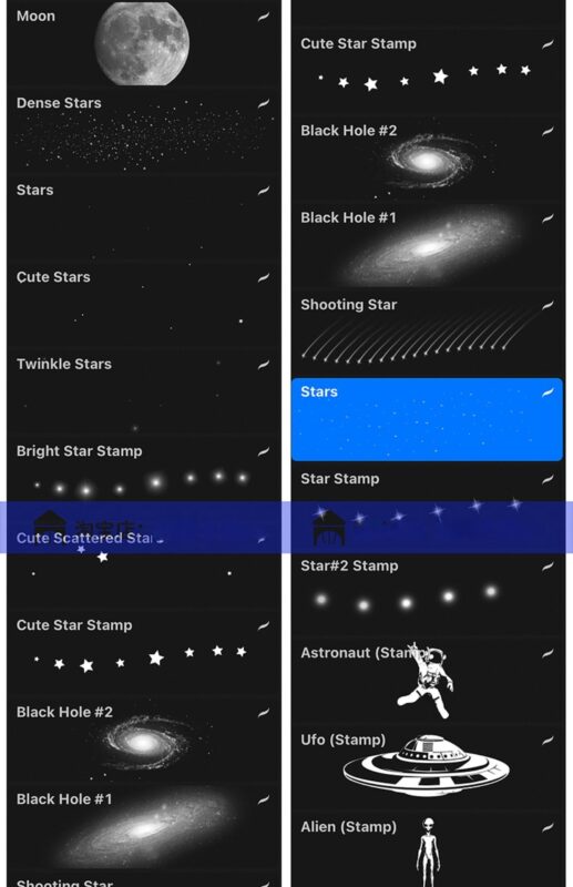 nebula illustration set procreate brushes galaxy space planet moon sun ...