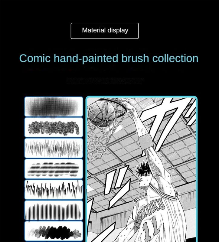 procreate brushes Photoshop brushes Japanese black and white hand-drawn ...