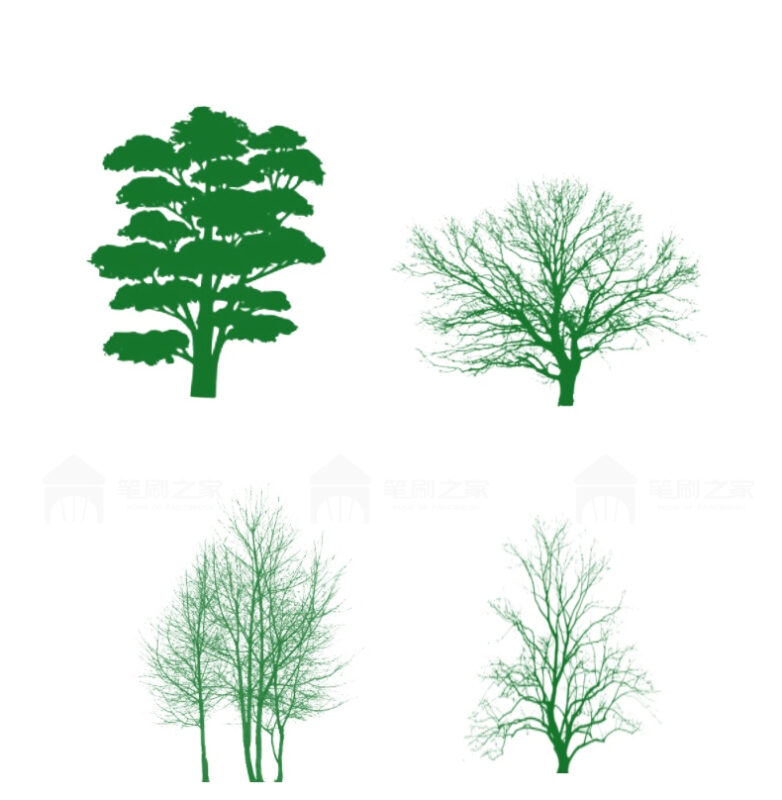 Procreate brushes trees hills gardens woods mountains brushstrokes ipad ...