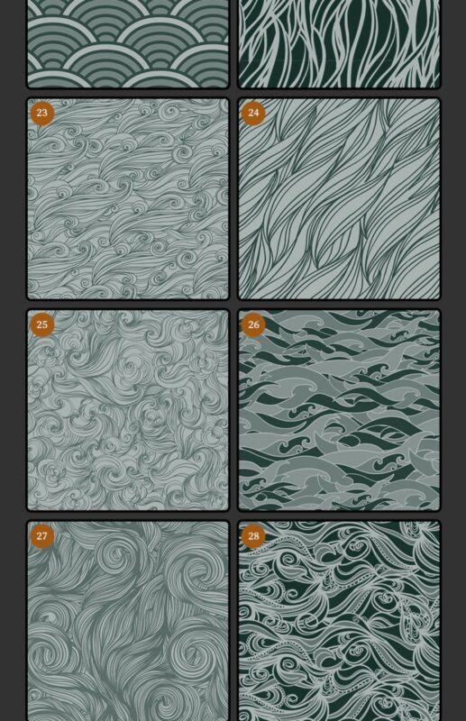 Procreate Brushes Ancient Style Wave Pattern Chinese Wave Line Texture