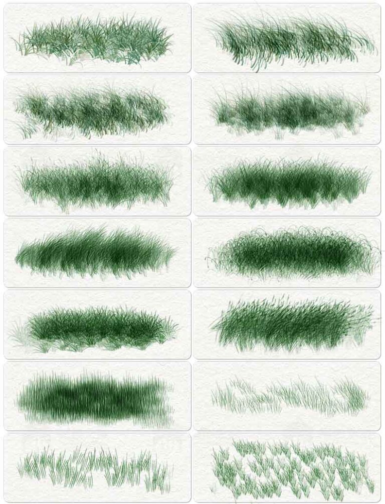procreate brushes Photoshop Japanese grass and leaves hand-painted ...