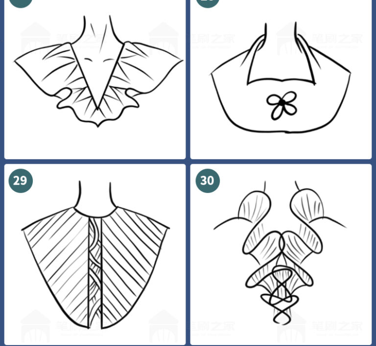 procreate brushes collar line drawing clothing design clothes collar ...