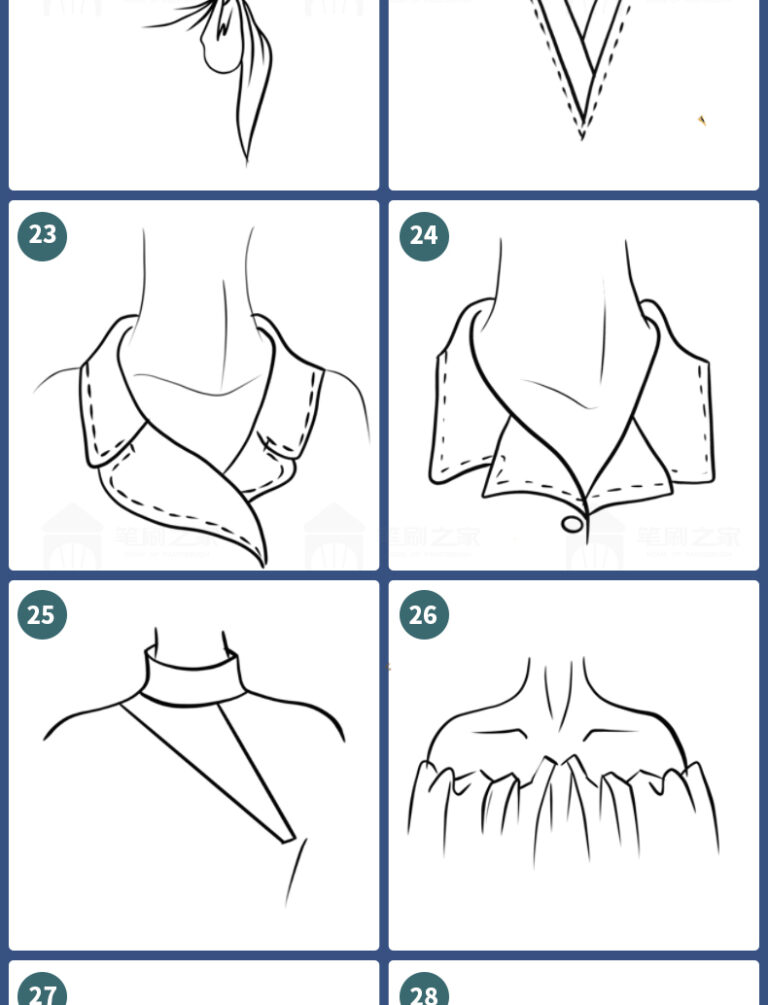 procreate brushes collar line drawing clothing design clothes collar ...